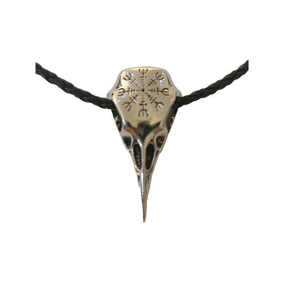 Jewelry | Silver Crow Skull Necklace Bird Goth Gothic Emo Punk Skater ...